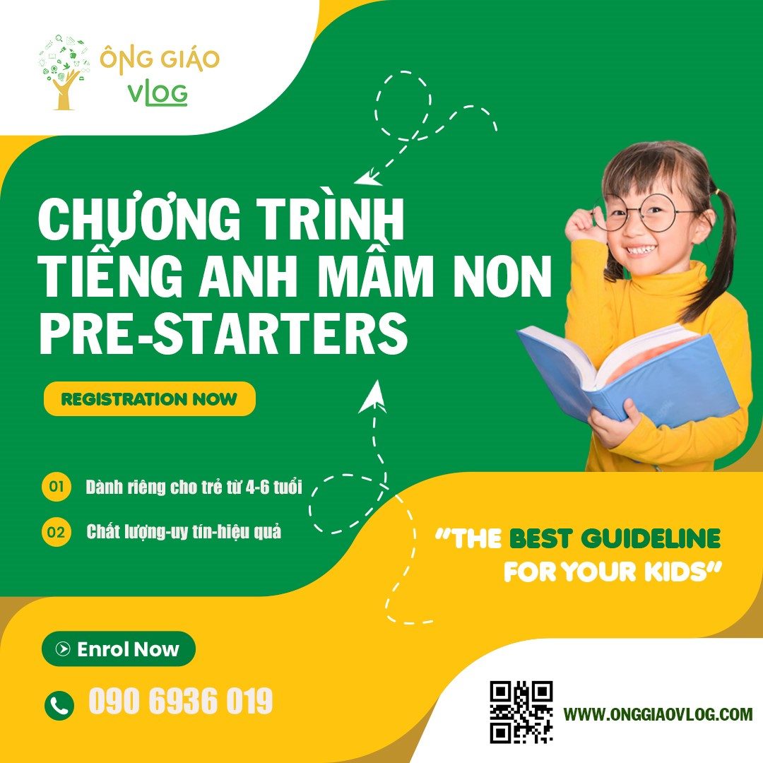 Tiếng Anh mầm non Pre-Starters cho trẻ | Ông giáo Vlog